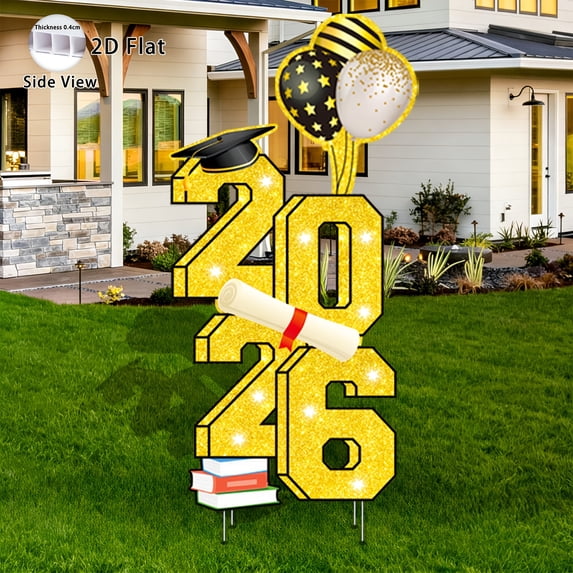 [2D Flat] 3.5 Foot Large 2026 Graduation Yard Sign, Yard Decoration ...