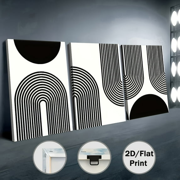 2D Flat, 3pcs 2D/Flat print Framed canvas painting and poster, Ready to ...