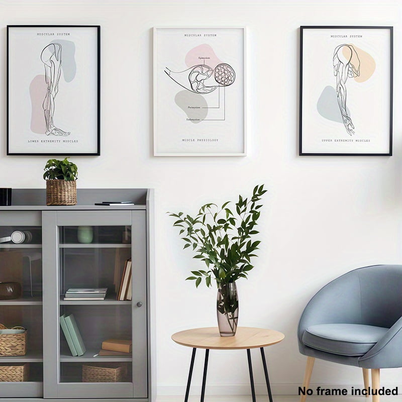 [2D Flat] 3pcs, 2D Frameless Canvas Painting, 3pcs Decorative Painting ...