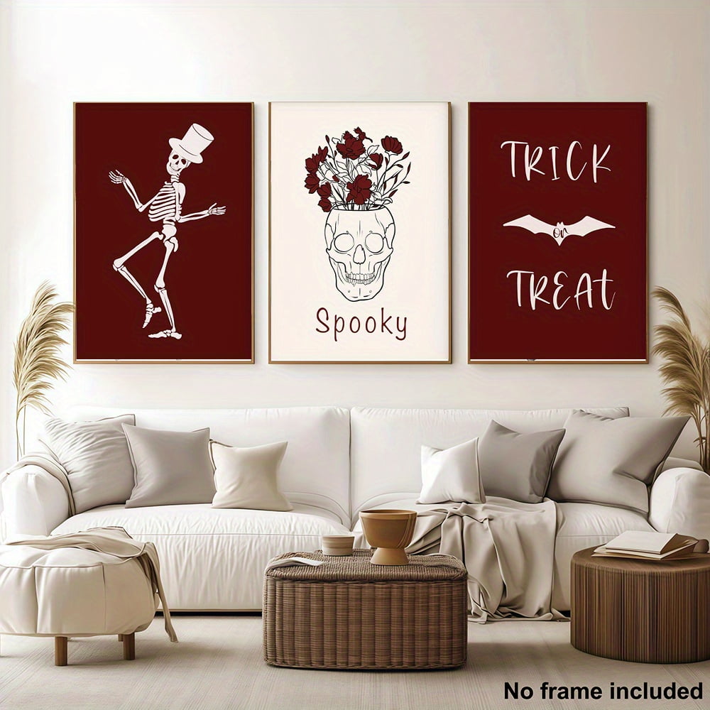 [2D Flat] 3pcs, 2D Frameless Canvas Painting, Living Room Decor 3pcs ...