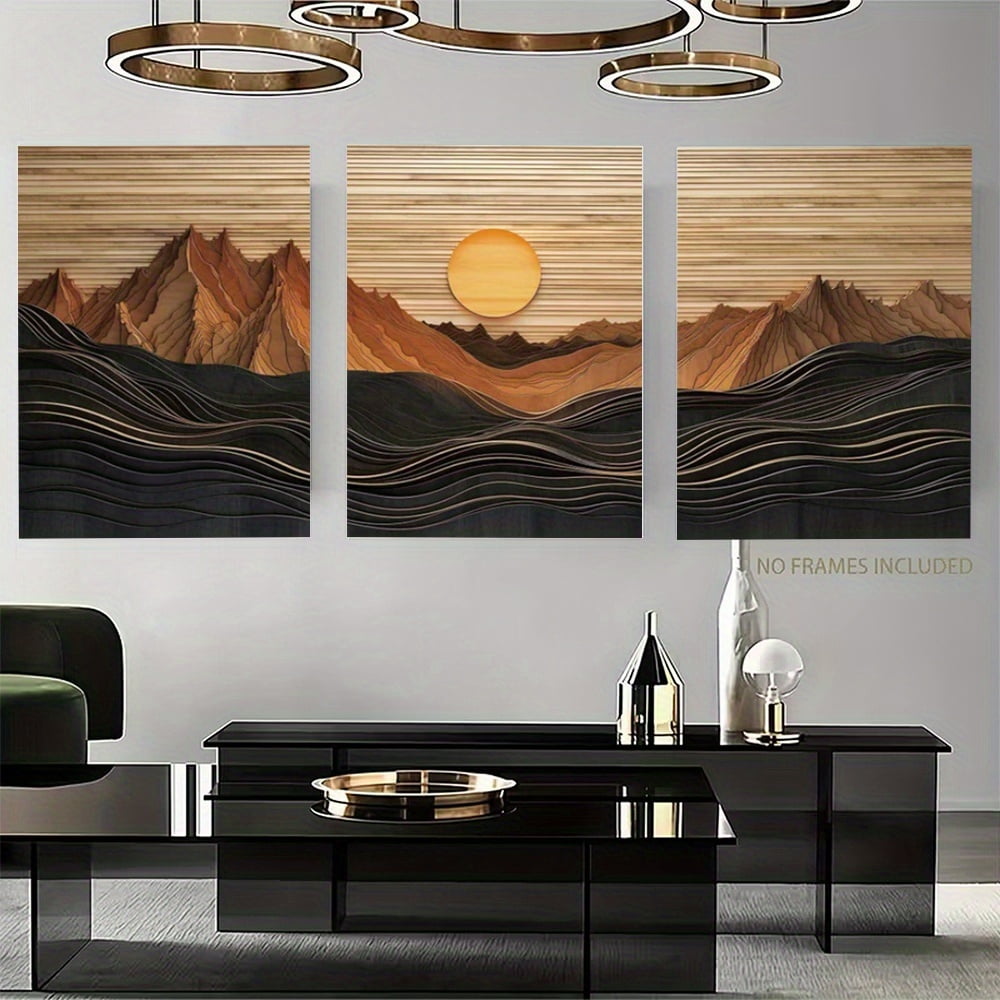 2D Flat, 3pcs Home Decor Wall Art, 2D Flat Frameless Canvas Print ...