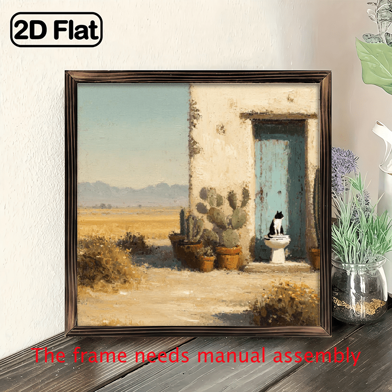 2D Flat, 8x8 Inch Farmhouse Wall Art - Rustic Wooden Framed Wall Decor ...