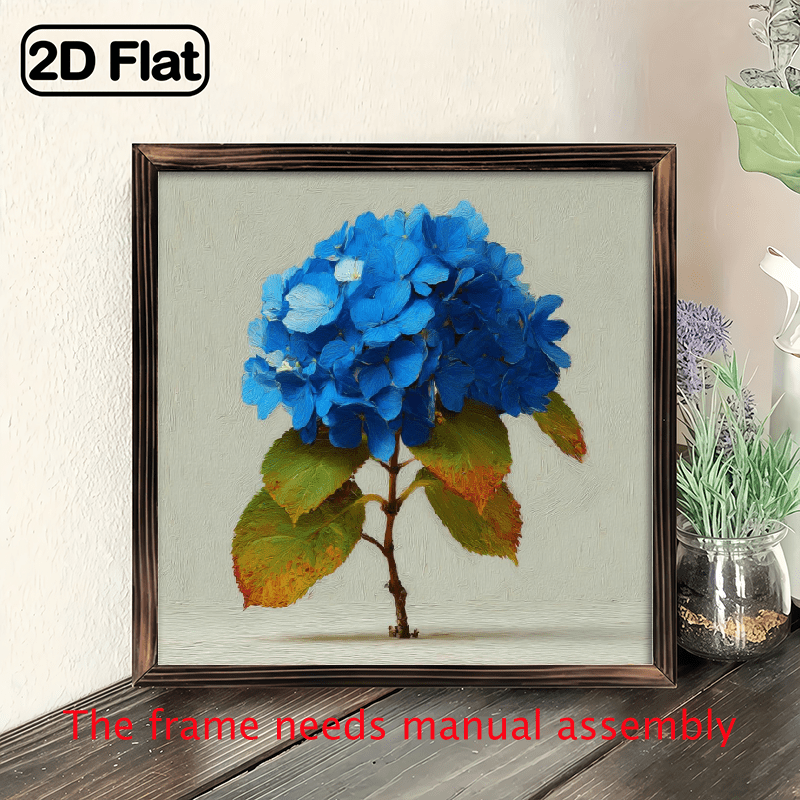 2D Flat, 8x8 Inch Rustic Farmhouse Floral Wood Wall Art with Wooden ...