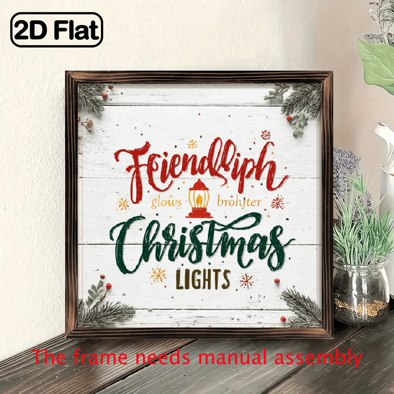 2D Flat, 8x8 Inch Rustic Farmhouse Wooden Wall Art Sign - Friendship ...