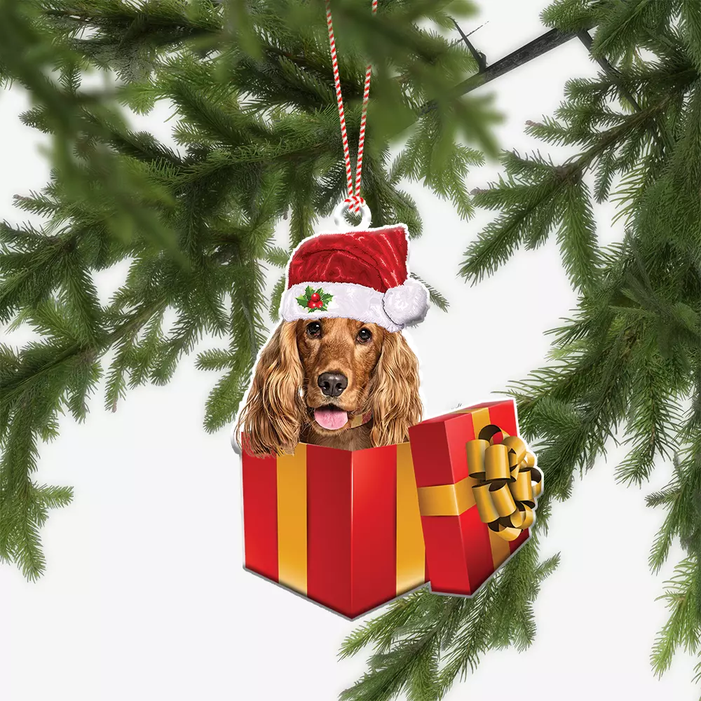 2D Flat Acrylic Christmas Ornament English Cocker Spaniel Dog Merry ...
