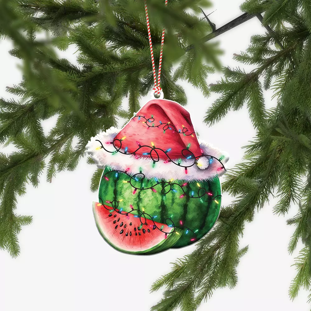 2D Flat Acrylic Christmas Ornament Watermelon Christmas Ornament ...