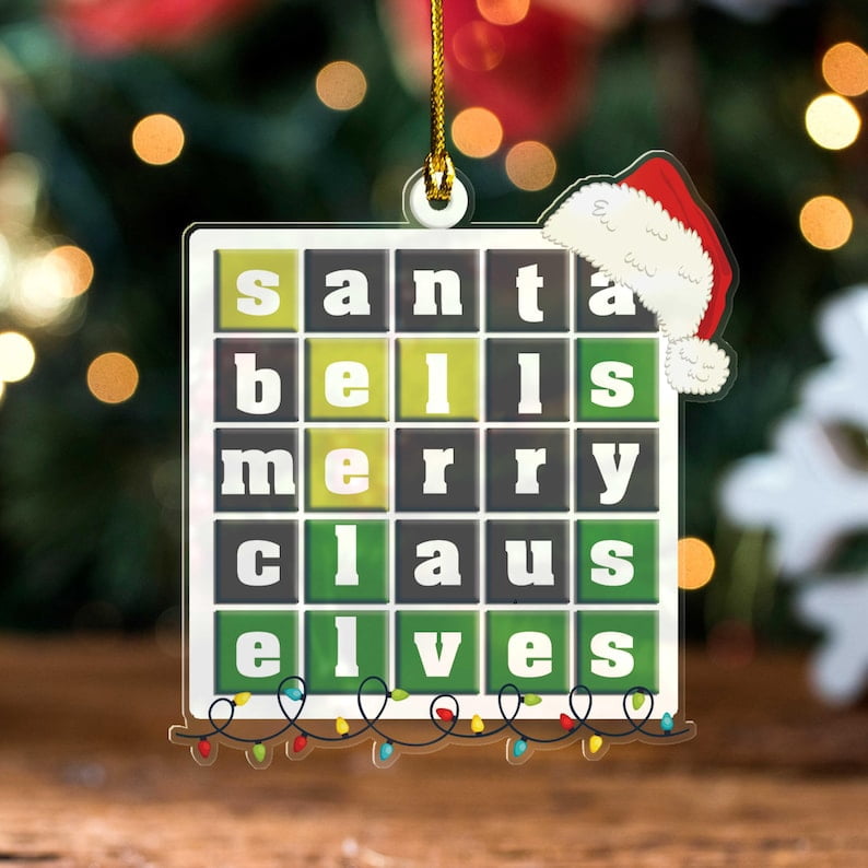 2D Flat Acrylic Christmas Ornament Wordle Christmas Ornament, Wordle ...