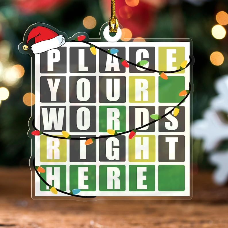 2D Flat Acrylic Christmas Ornament Wordle Ornament/Wordle 2D Christmas ...