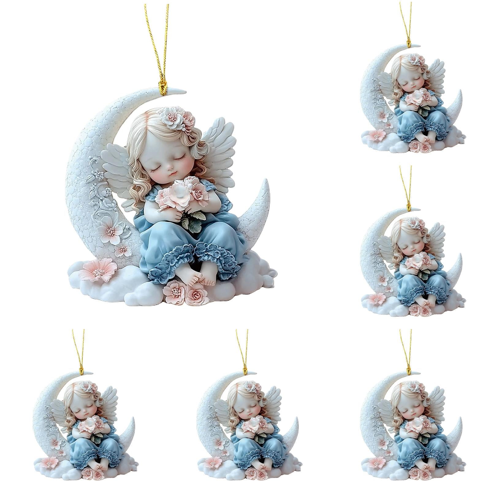 2D Flat Acrylic Christmas Wings Angel Baby Keychain - Stylish Car ...