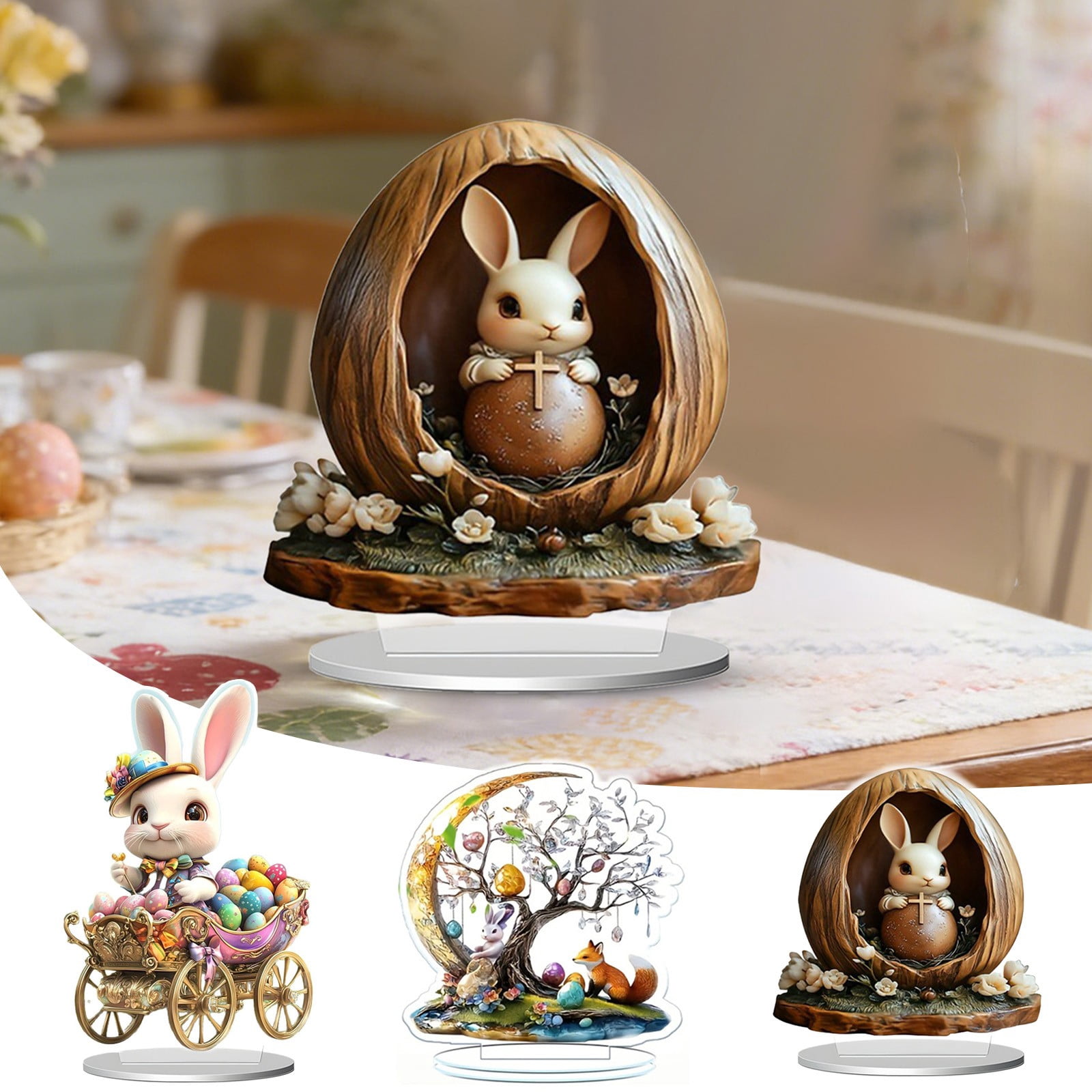 2D Flat Acrylic Easter Sign, Printed Modern Ornament, Sleek Holiday ...