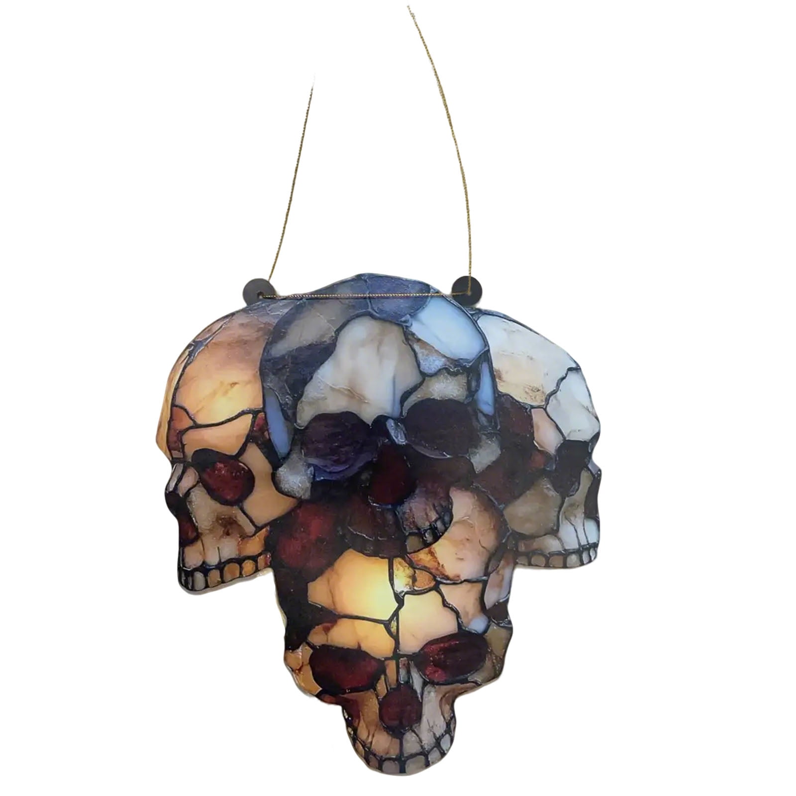 2D Flat Acrylic Horror Pendant Decoration With Creepy Skulls Cracked ...