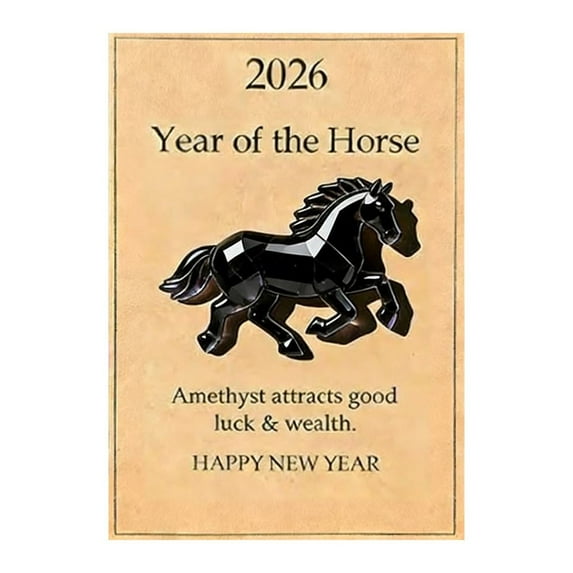 2D Flat Acrylic Horse, Clear Crystal Horse Figurine with Card, Year of ...