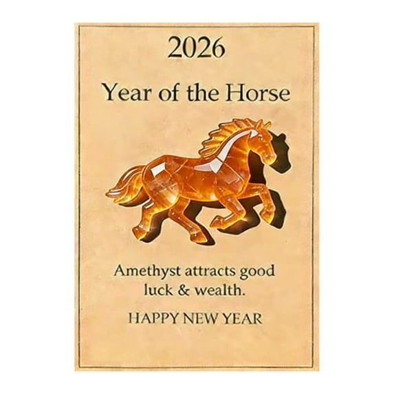 2D Flat Acrylic Horse, Clear Crystal Horse Figurine with Card, Year of ...