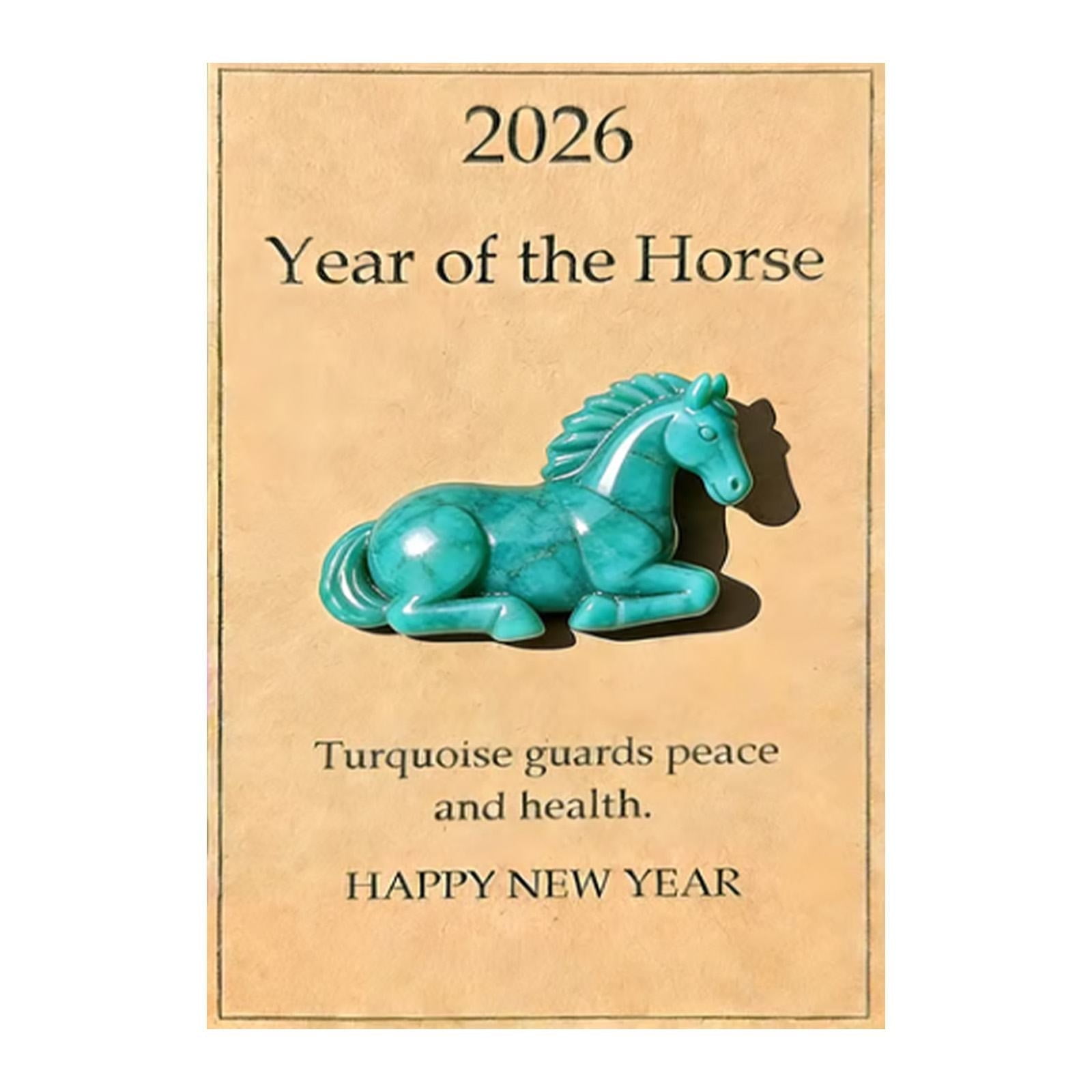 2D Flat Acrylic Horse Token with Greeting Cards, Year of the Horse 2026 ...