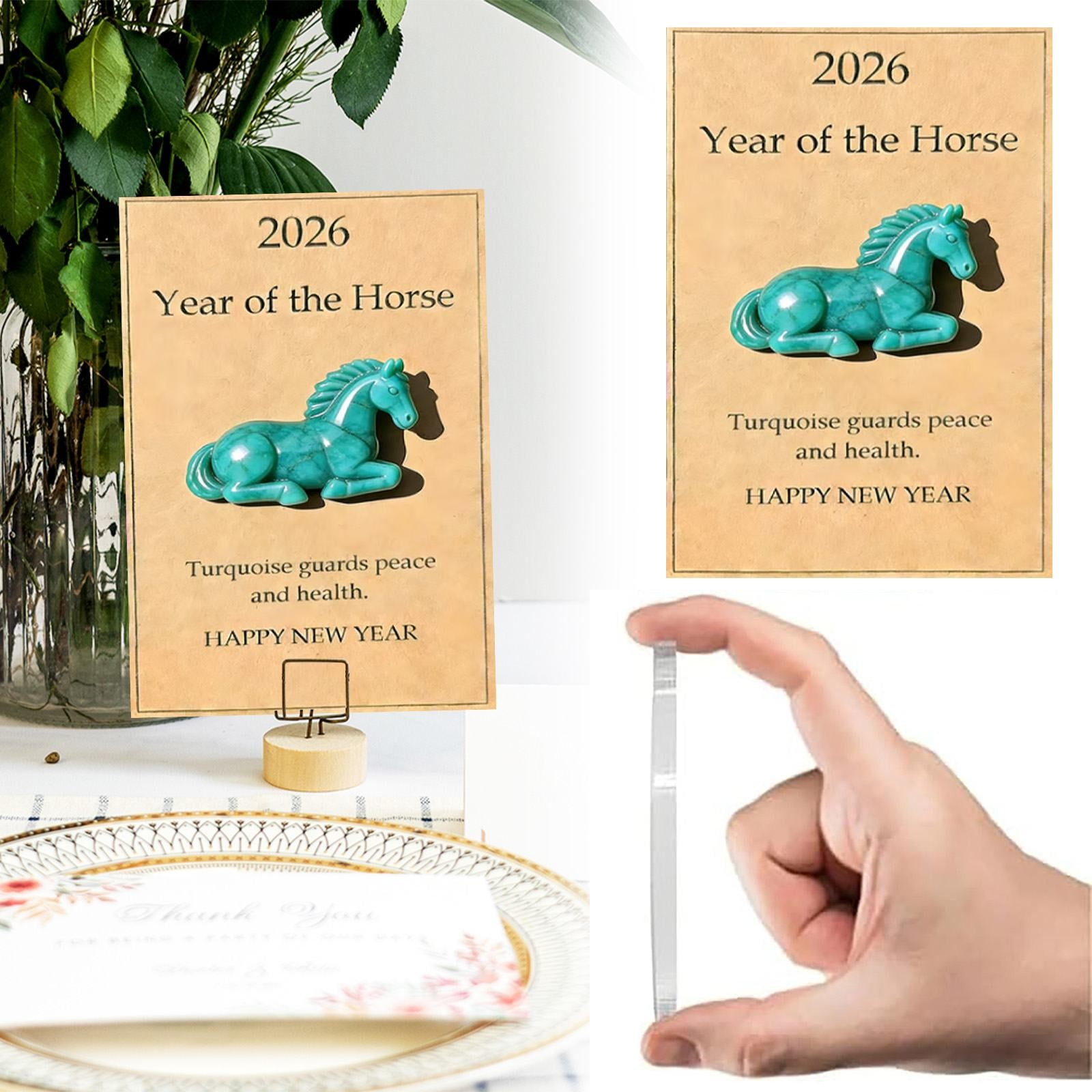2D Flat Acrylic Horse, Year of the Horse 2026 Acrylic Horse with Card ...