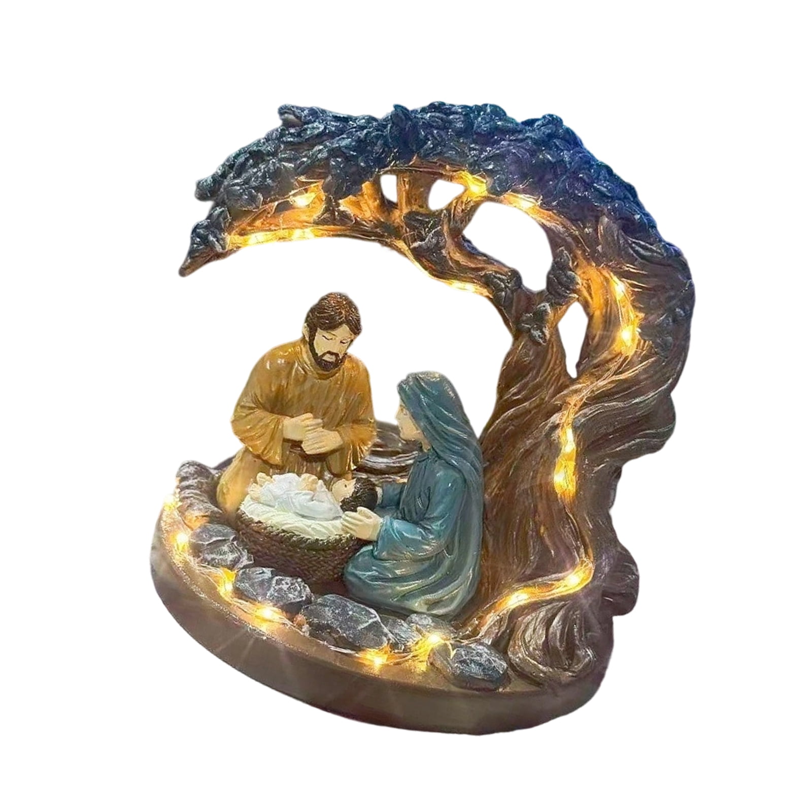 2D Flat Acrylic Nativity Scene Figurine Ornament with Base Sacred Holy ...