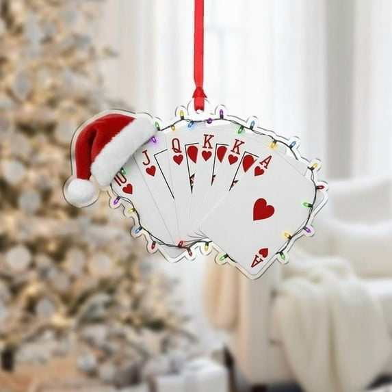 2D Flat Acrylic Ornament, Playing Cards Poker Hand Acrylic Ornament ...