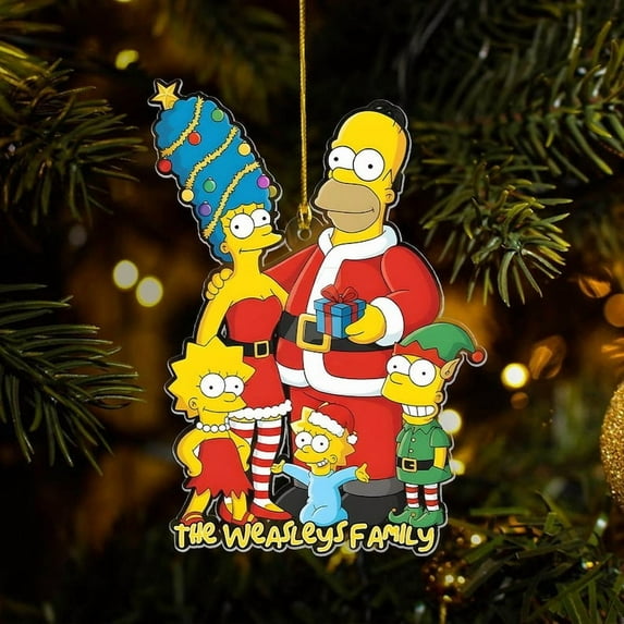 2D Flat Acrylic Ornaments, Personalized Simpsons Family Ornament ...