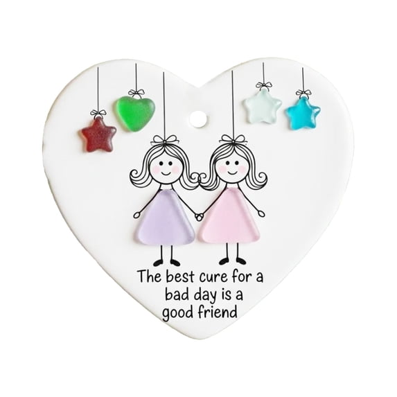 2D Flat Acrylic Two Little Girls Holding Hands Pendant For Love ...