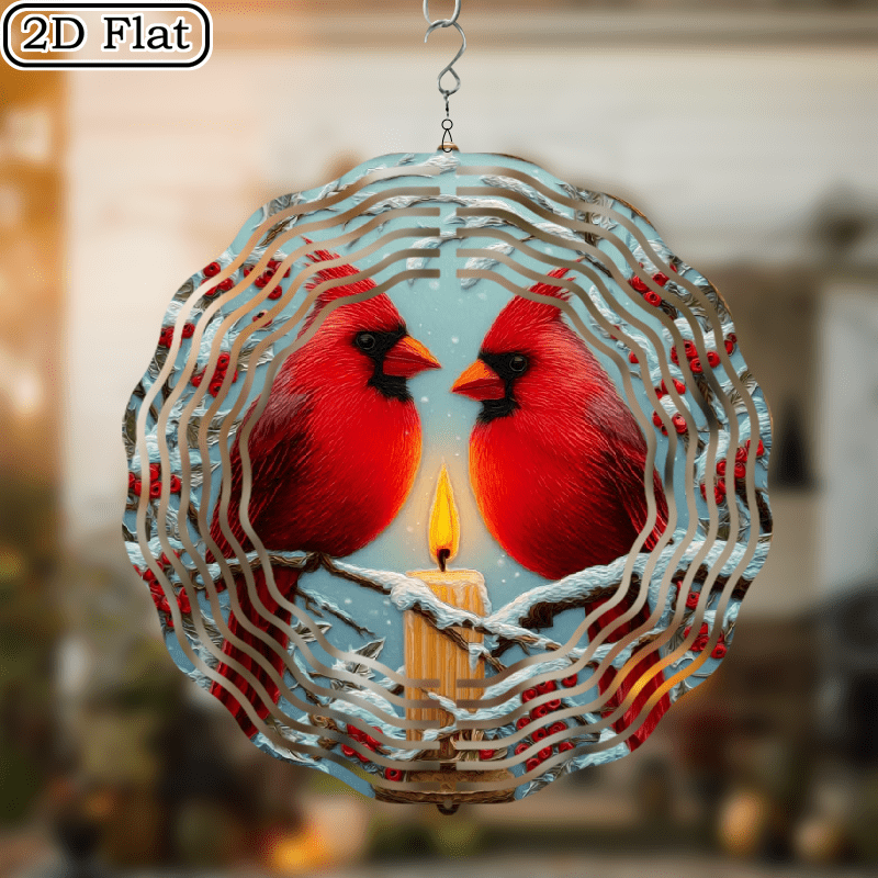 2D Flat, , Bird Design Metal Wind Chime, 360 Rotatable, Bright Colors ...