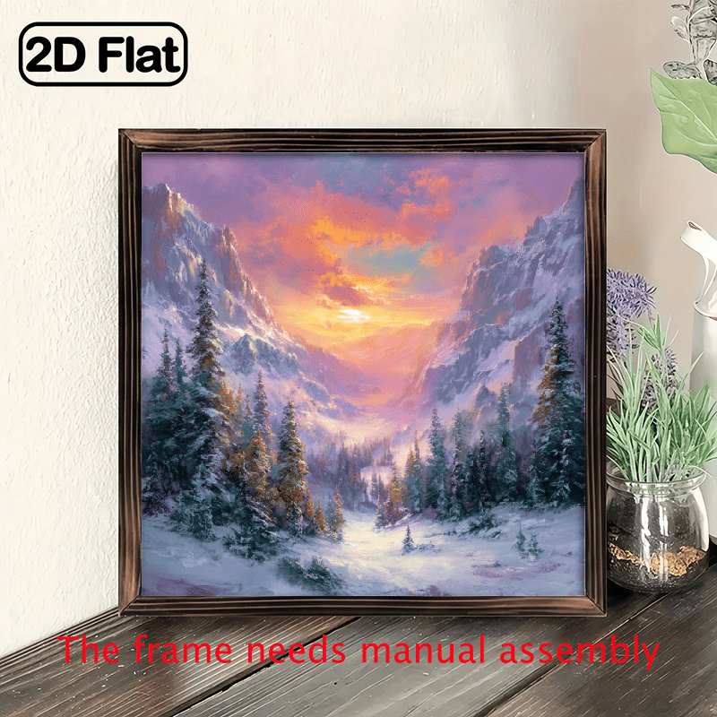 2D Flat, Bohemian Mountain Landscape Acrylic Sun Catcher Window Hanging ...