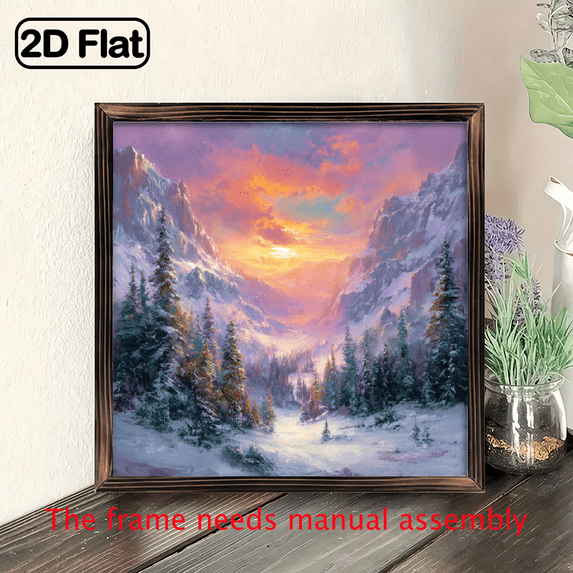 2D Flat, Bohemian Mountain Landscape Acrylic Sun Catcher Window Hanging ...