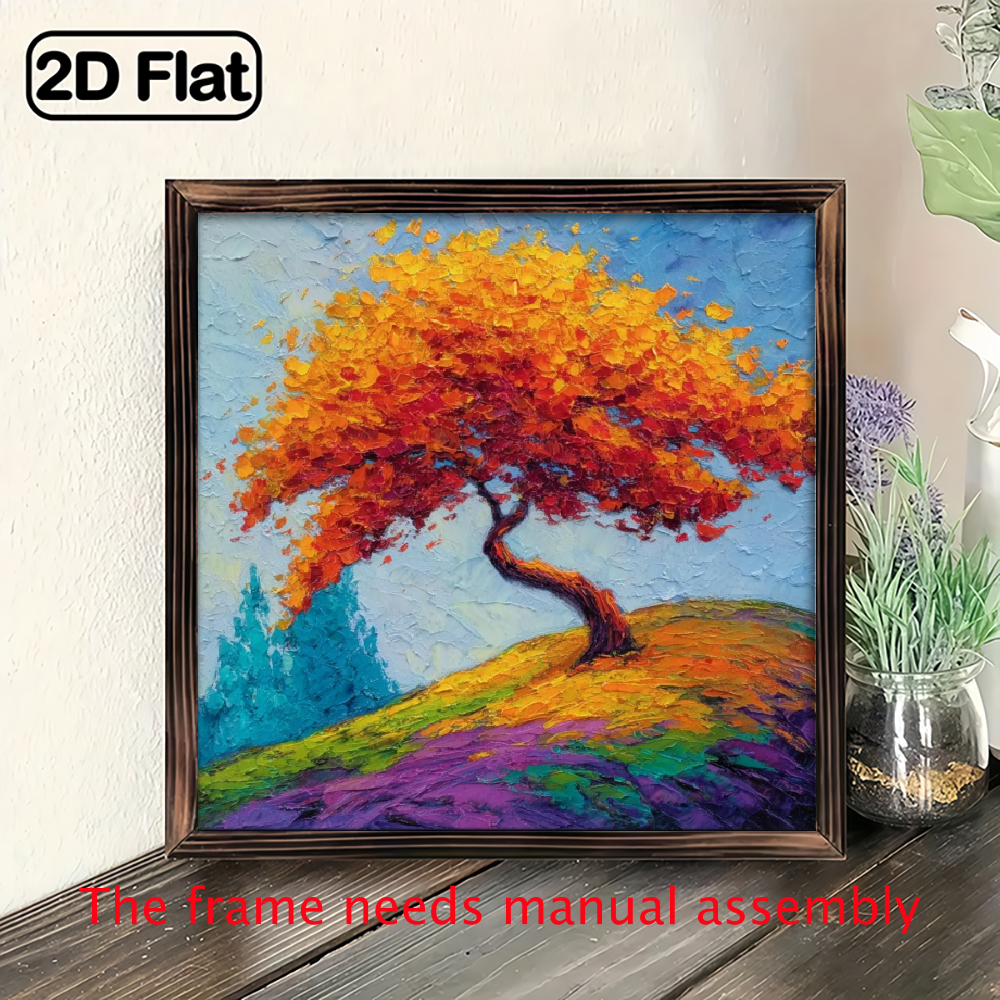 2D Flat Boho Tree of Life Wooden Wall Hanging, Rustic Irregular Tree ...