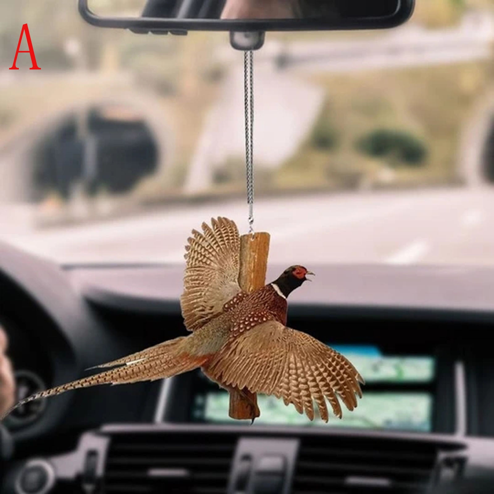 2D Flat Car Ornament & Wood Beads Funny Quote Beaded Rear View Mirror ...