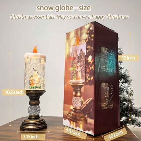 [2D Flat] Christmas Snow Globe Lantern for Nativity Manger Scene Decor ...