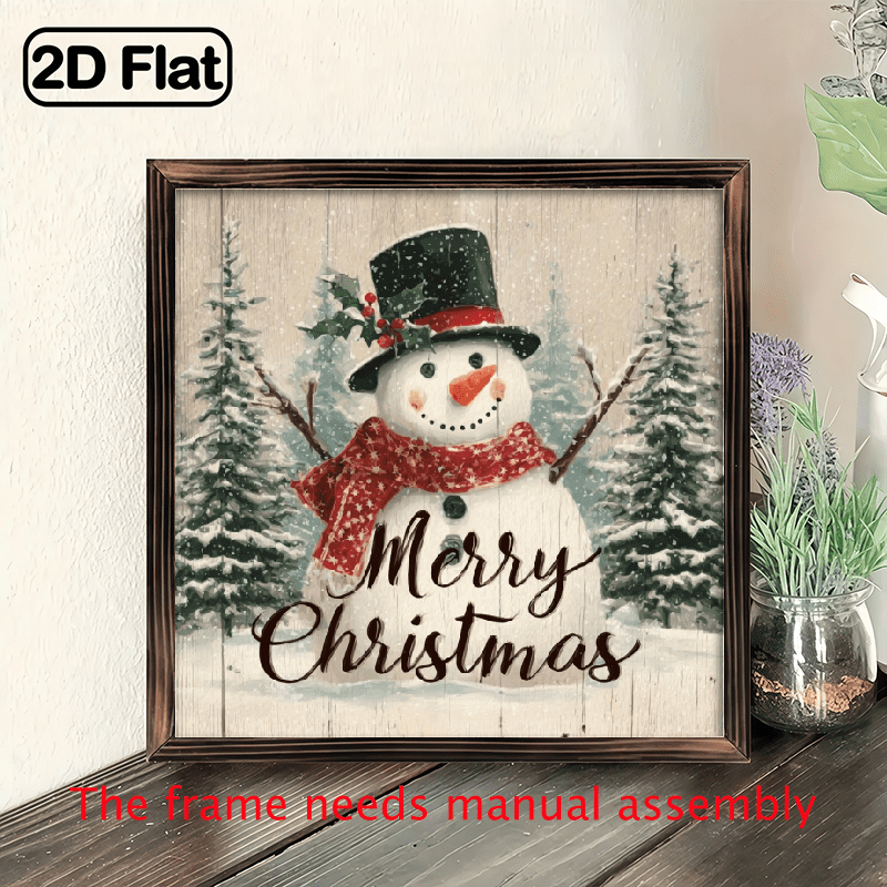 2D Flat, Extra Large Rustic Farmhouse Christmas Wall Art Sign with ...