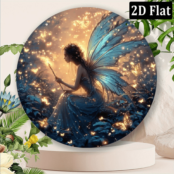 2D Flat, Fairy Butterfly Dream Dance Vintage Aluminum Metal Sign - 8x8 ...