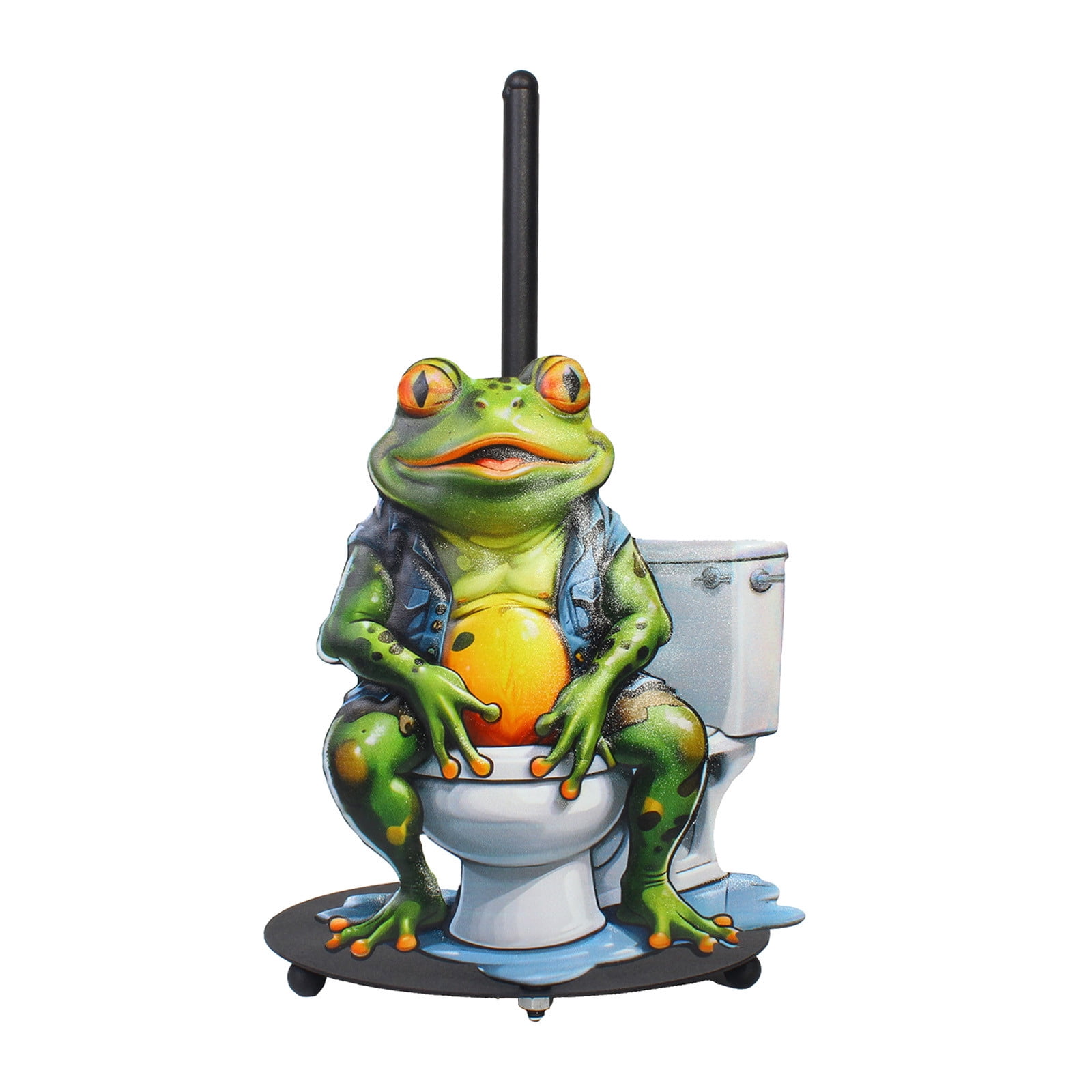2D Flat Frog On Toilet Paper Towel Holder Funny Tissue Stand With ...