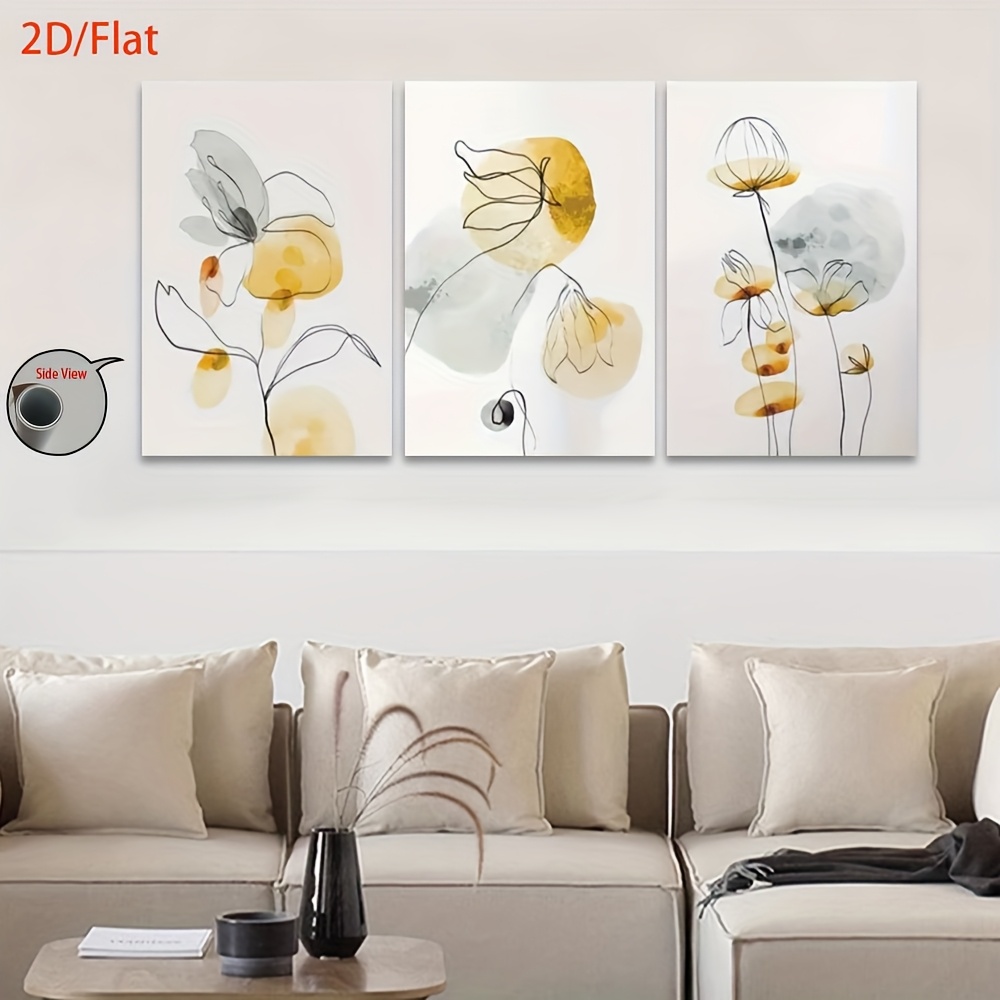 2D Flat, [JIT]3pcs/set, 2D Flat canvas paintings- frameless, Abstract ...
