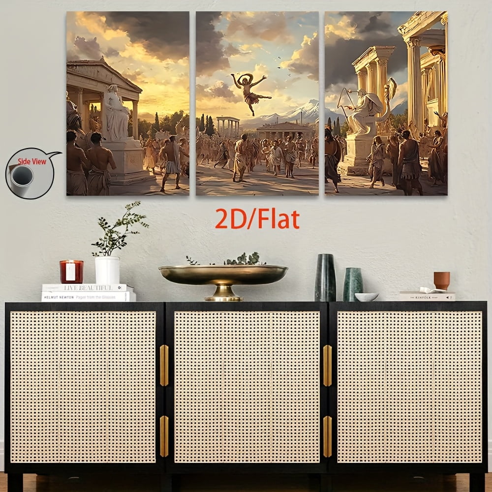 2D Flat, [JIT]3pcs/set, 2D Flat canvas paintings- frameless, Myth ...