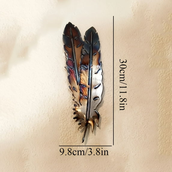 2D Flat Metal Eagle Feather Wall Art - Bronze & Golden Gradient ...