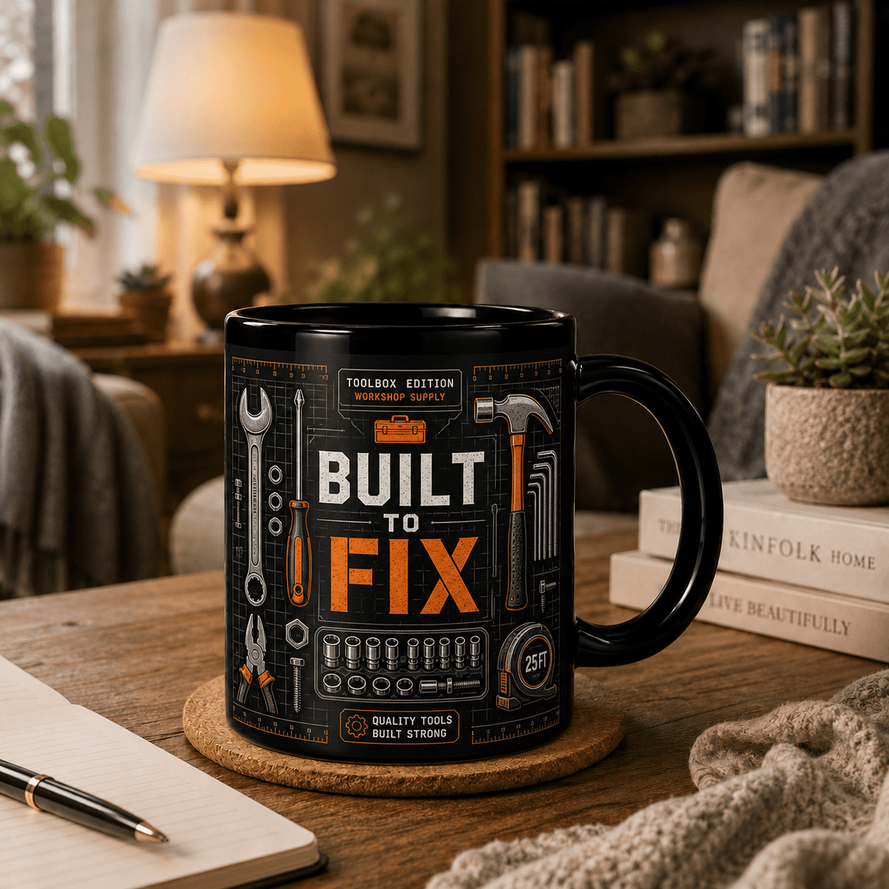 2D Flat Mug, Built To Fix Mug Industrial Toolbox Gift for Mechanics ...