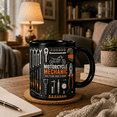 2D Flat Mug, Motorcycle Mechanic Mug Toolbox Design for Bikers, Garage ...