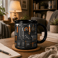 2D Flat Mug, Roofer Toolbox Mug Black Roofing Tools Gift for Roofers ...