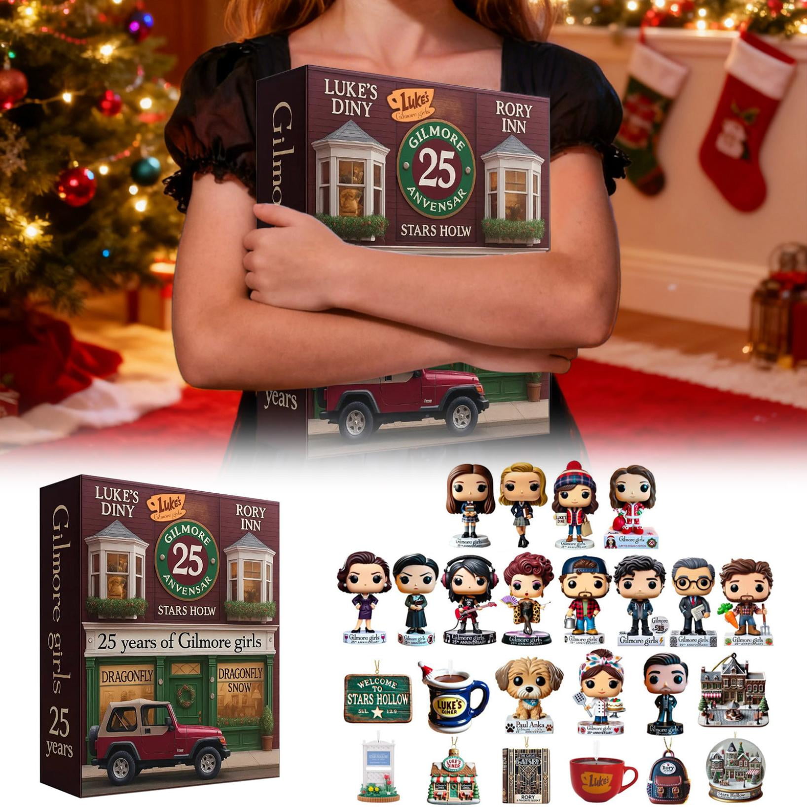 2D Flat Mystery Collectible Figures Advent Calendar, 24-Day Surprise ...