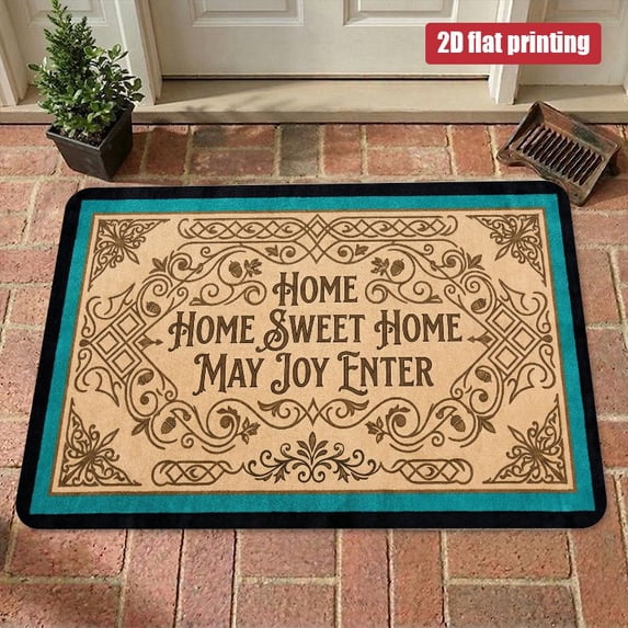 2D Flat Non-Slip Indoor/Outdoor Entrance Doormat, Machine Washable ...