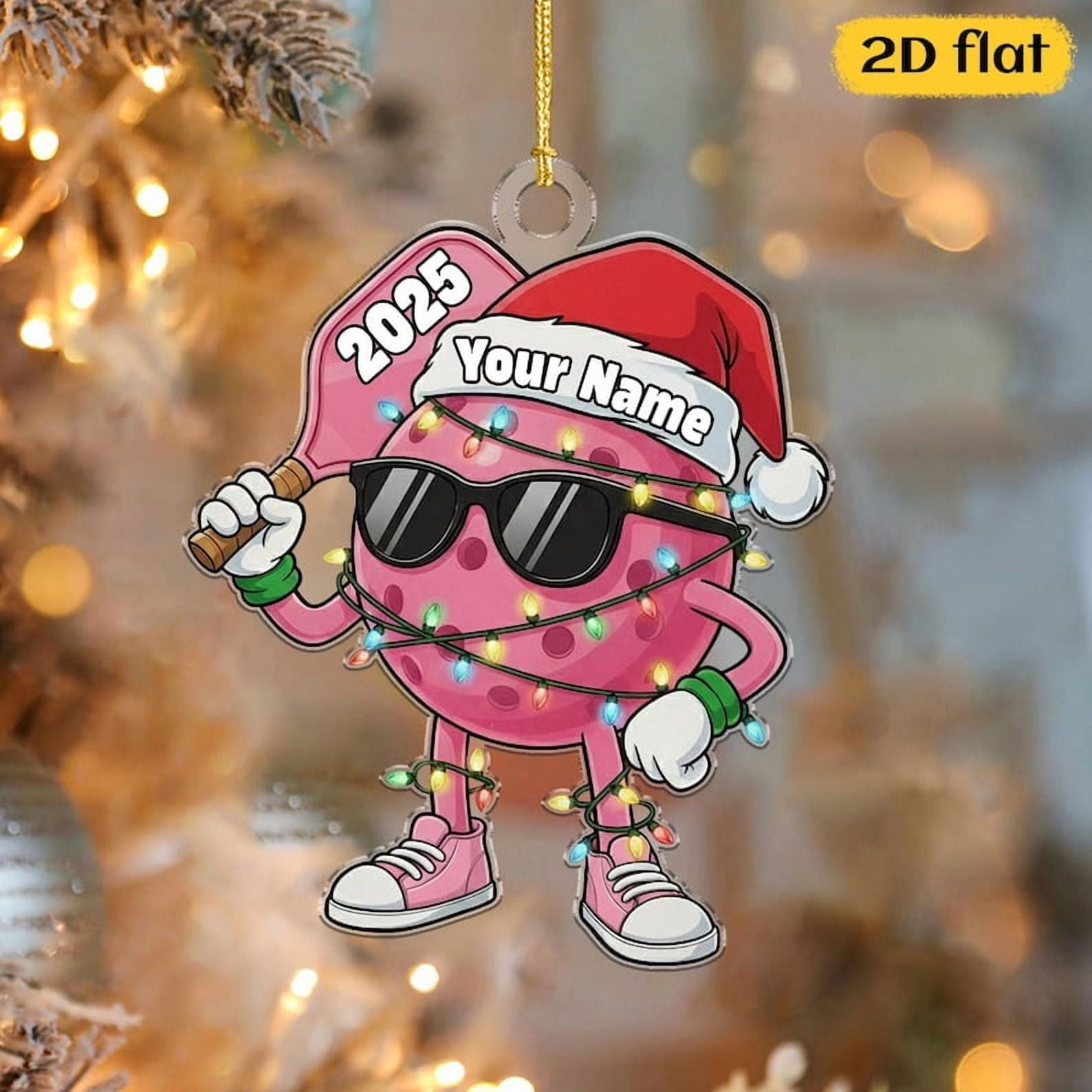 2D Flat Ornament, Pickleball Paddle Ornament, Pickleball Team 2025 ...