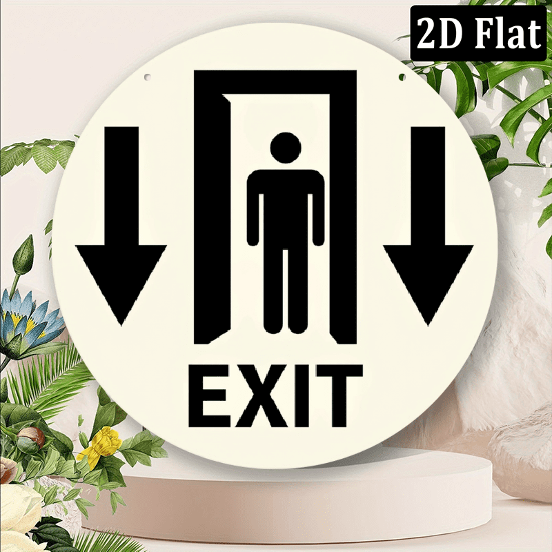 2D Flat, Pack of Retro Aluminum Fire Safety Evacuation Signs - 8 Inch ...