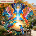 2D Flat Painting, a iron wind chime, Colorful Love Birds, It can 360 ...