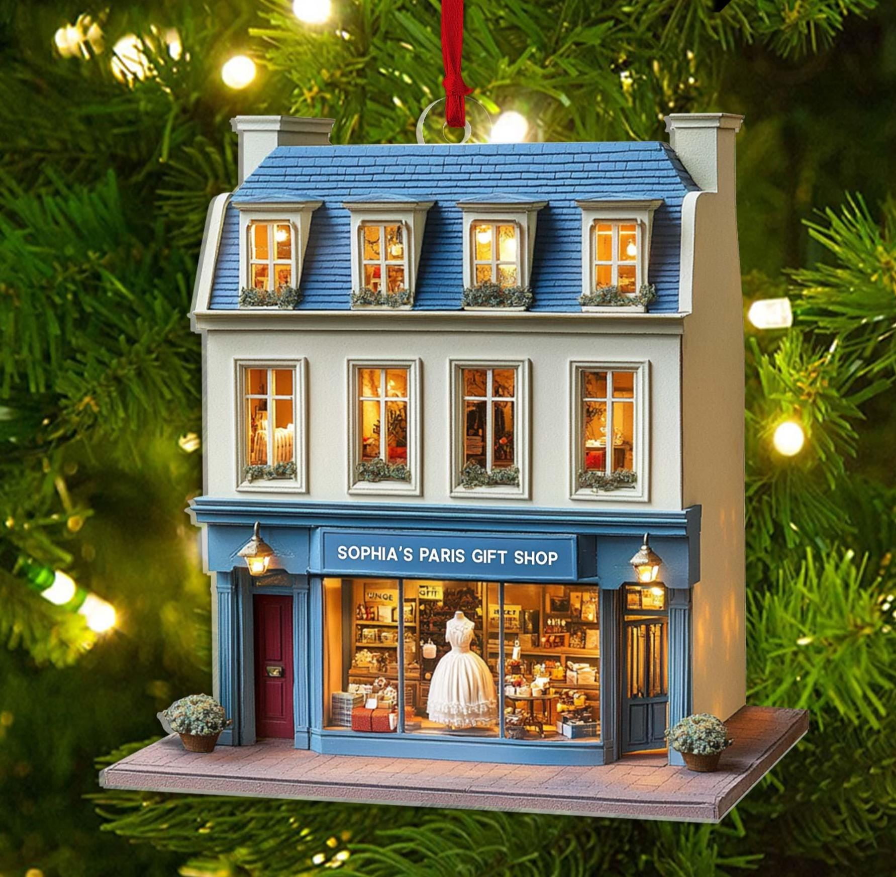 2D Flat Paris House Acrylic Ornament 2025, Personalized Gift Shop ...