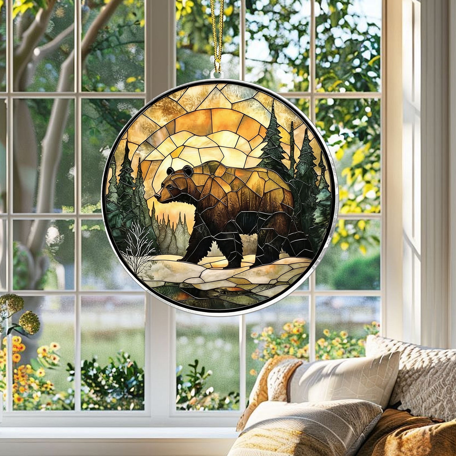 2D Flat Patriotic Animal Window Hanging Decor, Red White Blue Acrylic ...