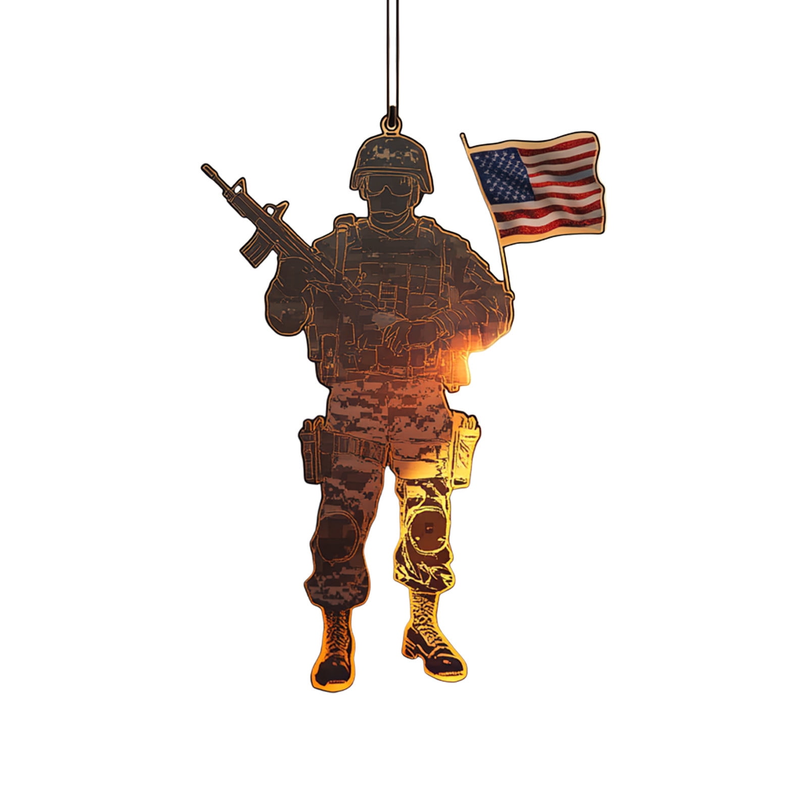 2D Flat Patriotic Soldier Stained Glass Suncatcher Design,Independence ...