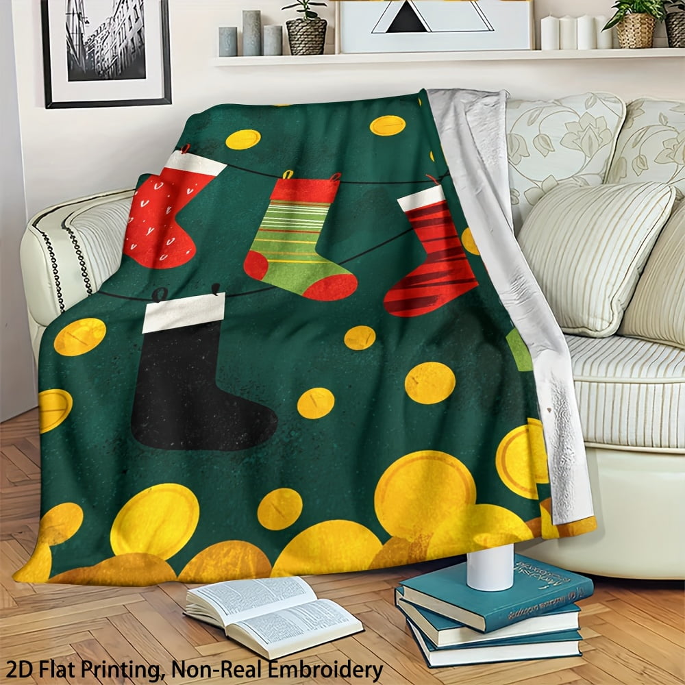 2D Flat Printing, 1pc Socks Throw Blanket - Soft, Cozy, and Plush ...