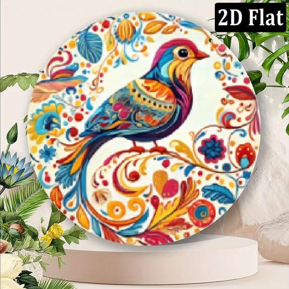 2D Flat Printing, Creative Mexican Floral Print Metal - 8X8-Inch ...