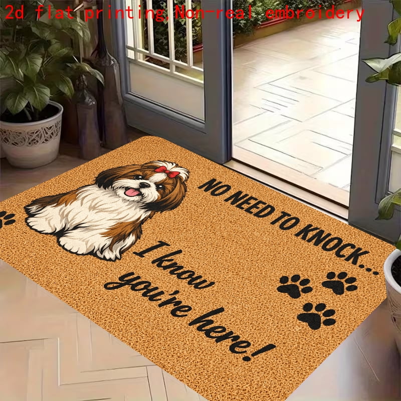 2D Flat Printing, Shih Tzu Fun Text Entrance Mat, Doorway Anti-Slip Mat ...