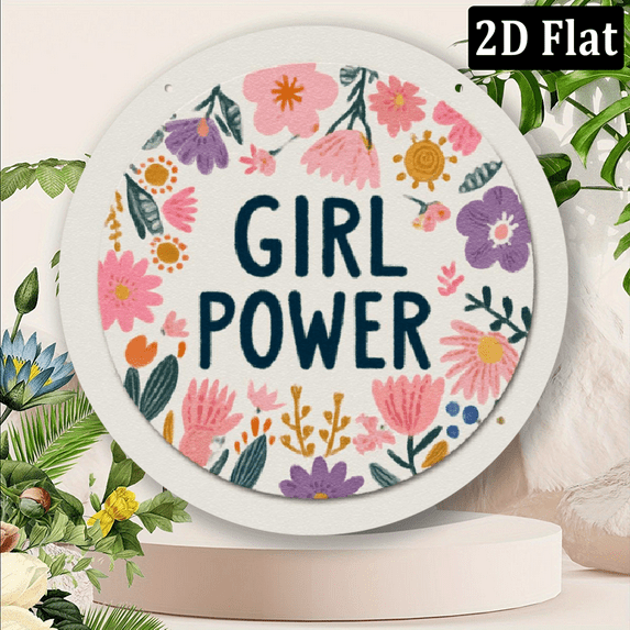 2D Flat, Room Decor 1pc Boho Chic Girl Power Aluminum Wall Art, 8x8 ...